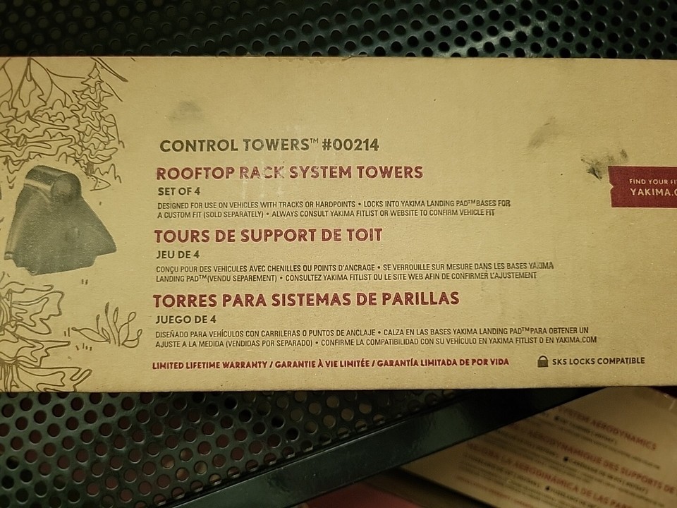 New Yakima Control Towers #00214 SKS Lock Compatible 4 Towers | eBay