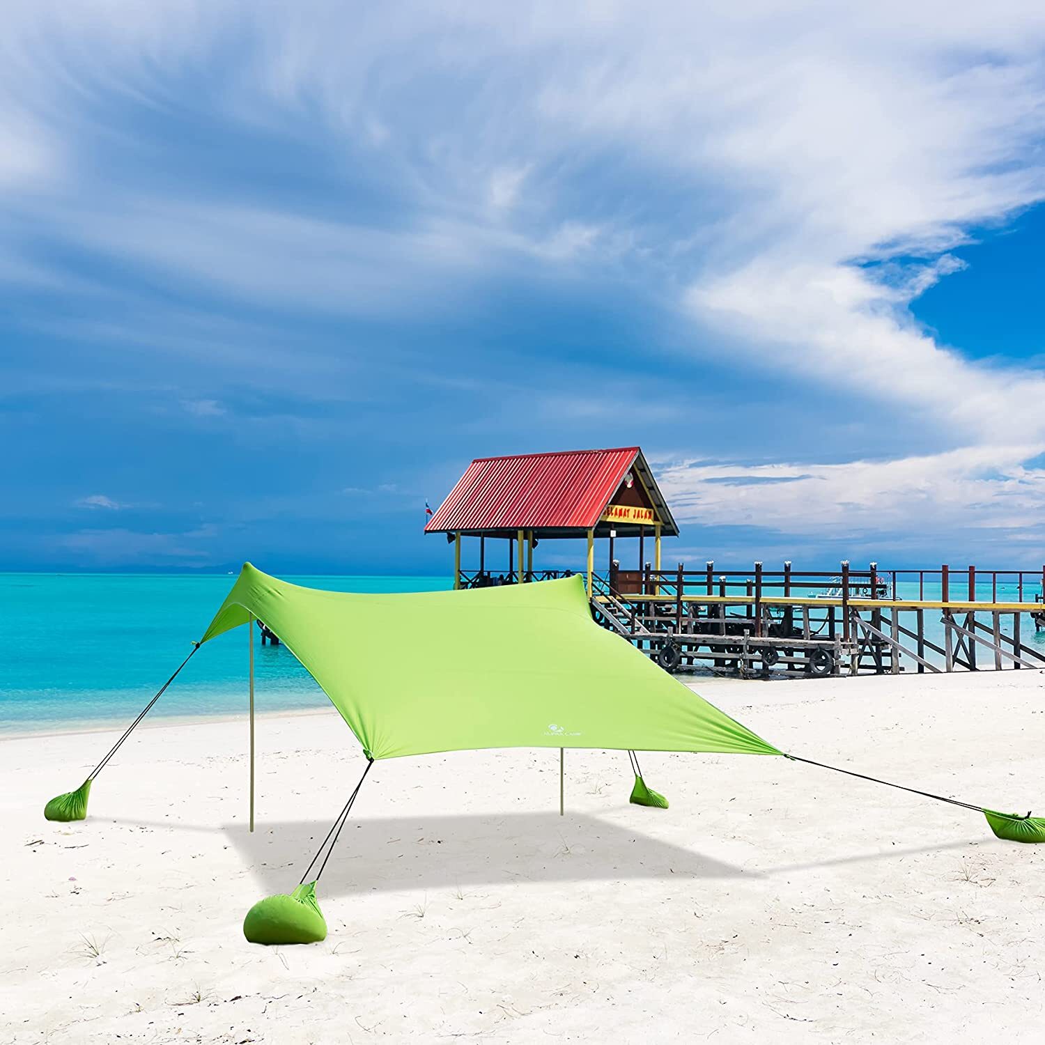 Beach Tents Portable Sun Shade Canopy UPF 50+ Outdoor Sun Shelter with ...