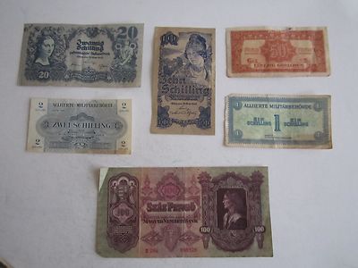 1940'S AUSTRIAN NOTES, 1930 BUDAPEST NOTE, VTG GERMAN & RUSSIAN NOTES ...