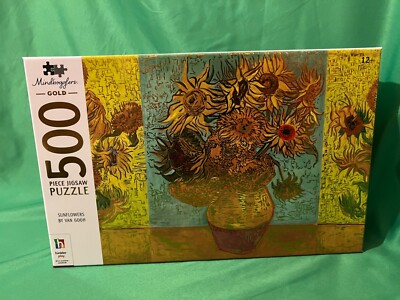Hinkler Mindbogglers Gold Sunflower By Van Gogh 500 Piece Jigsaw Puzzle ...