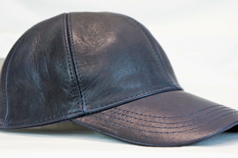 New 100% Real Genuine Lambskin Leather Baseball Cap Hat Sports Visor 40 ...