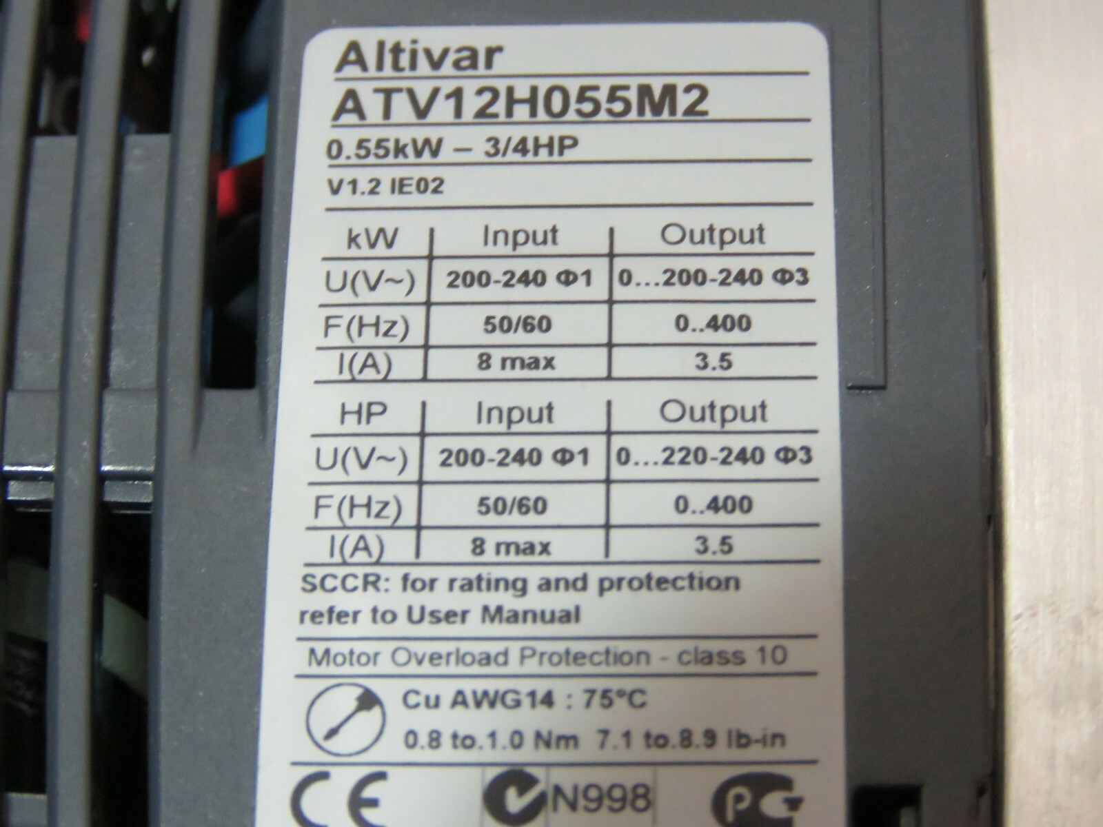 SCHNEIDER ALTIVAR ATV12H055M2 DRIVE NEW | eBay