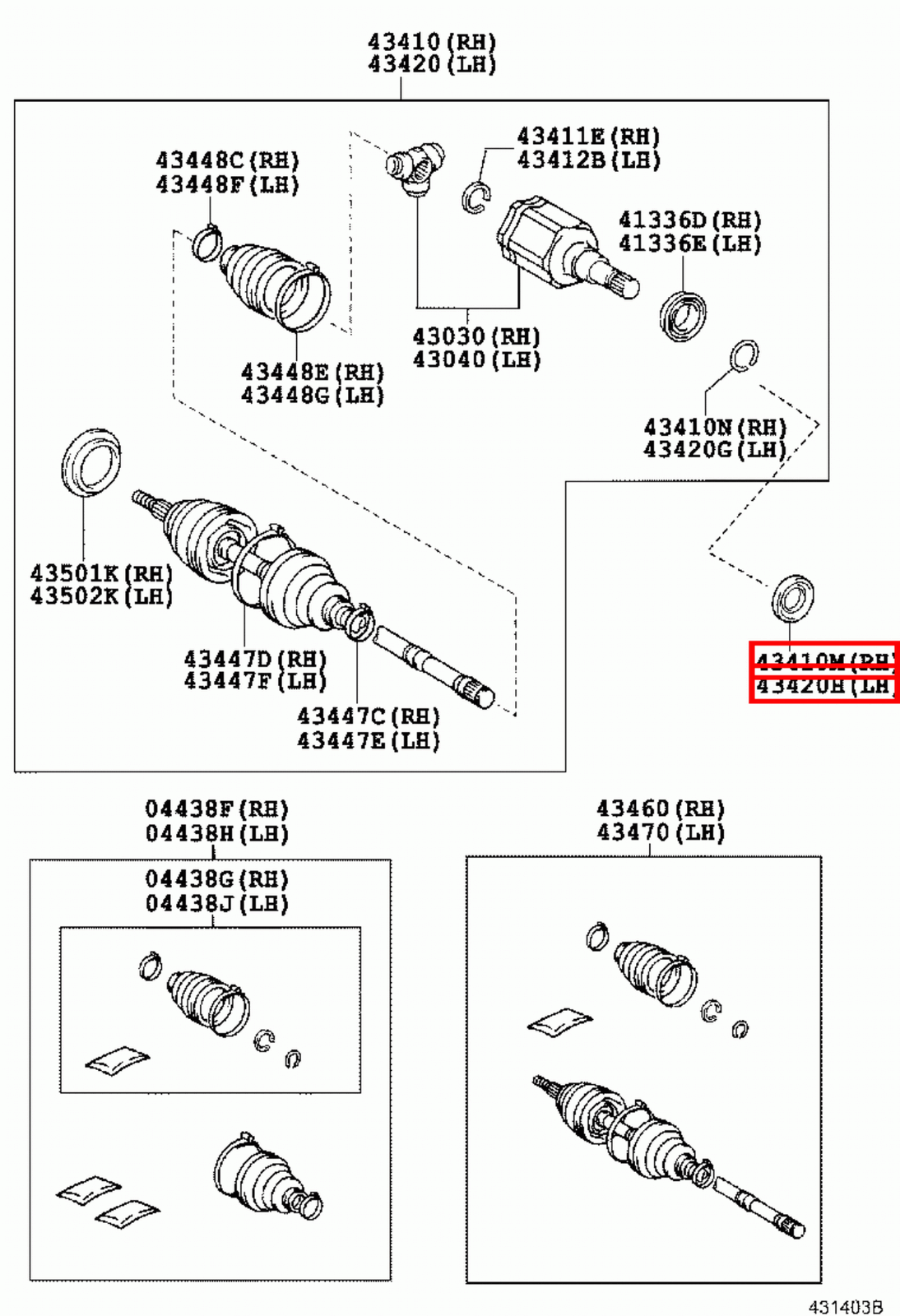 Genuine Toyota Hilux KUN26 KUN25 GGN25 Front Left LH Inner Axle Oil ...