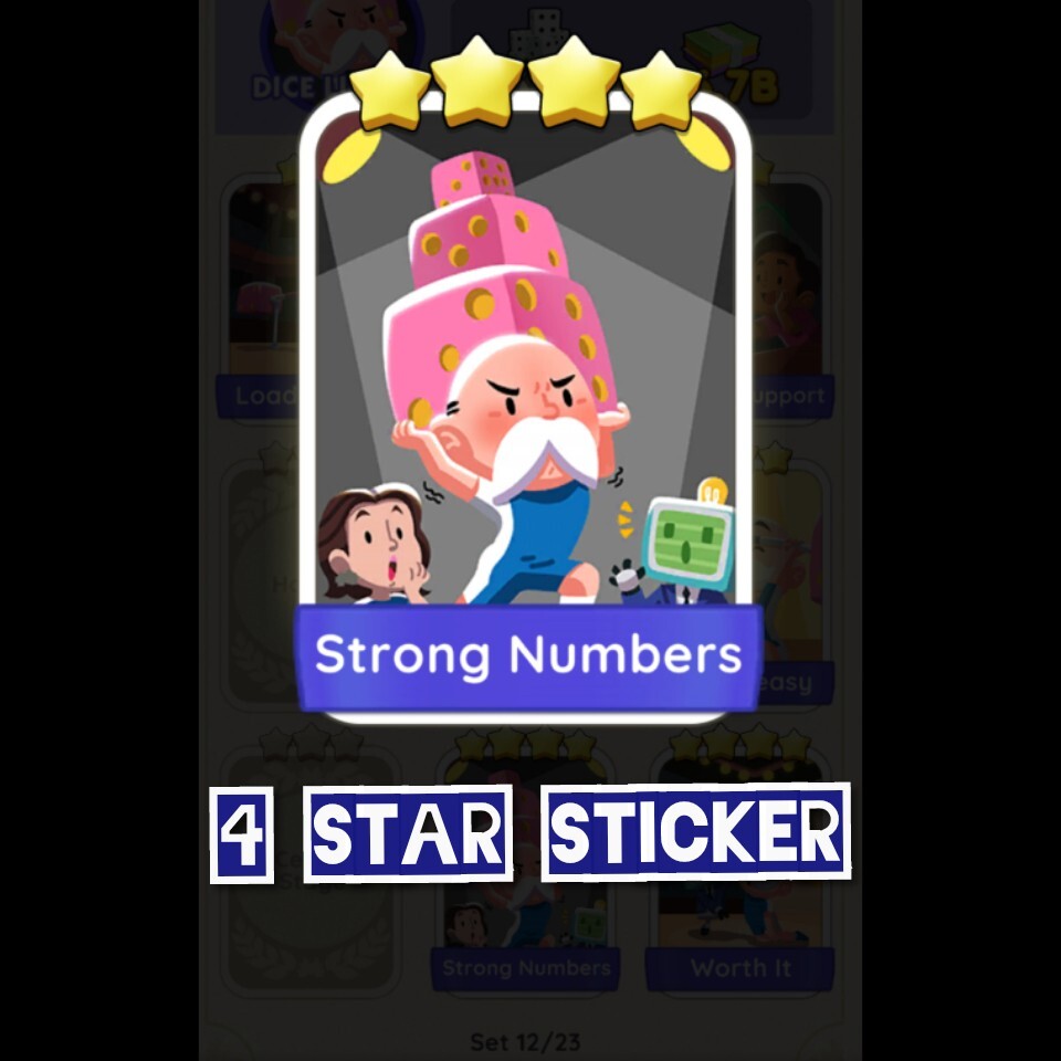 1 x Strong Numbers :- Monopoly_Go Sticker (Read Description) | eBay