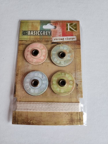 Basic Grey New Metal Scrapbooking Embellishments String Clasps Card ...