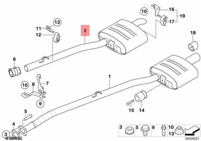 Genuine BMW E60 E61 520d Sedan Wagon Rear Silencer 18307804616 | eBay