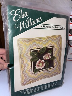 Elsa Williams Creative Canvaswork Tapestry Embroidery Flowers Canvas | eBay