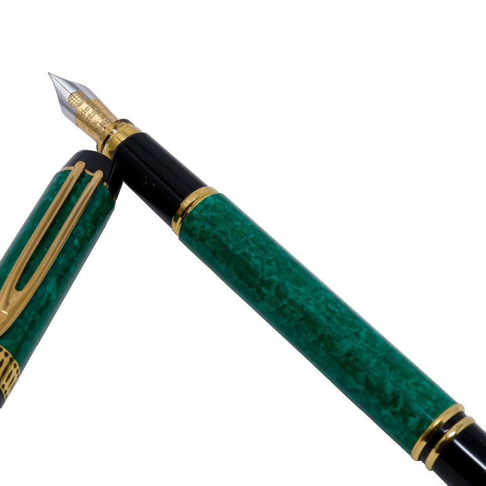 Waterman Patrician Jade Emerald Green Fountain Pen and Ballpoint Pen ...