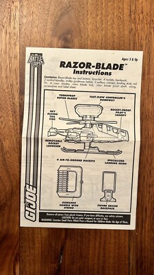 Vintage Hasbro GI Joe Razor-Blade Blueprints Instructions | eBay