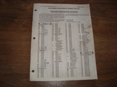 1985 Hollander Interchange Number History 50th Edition to 51st Edition ...