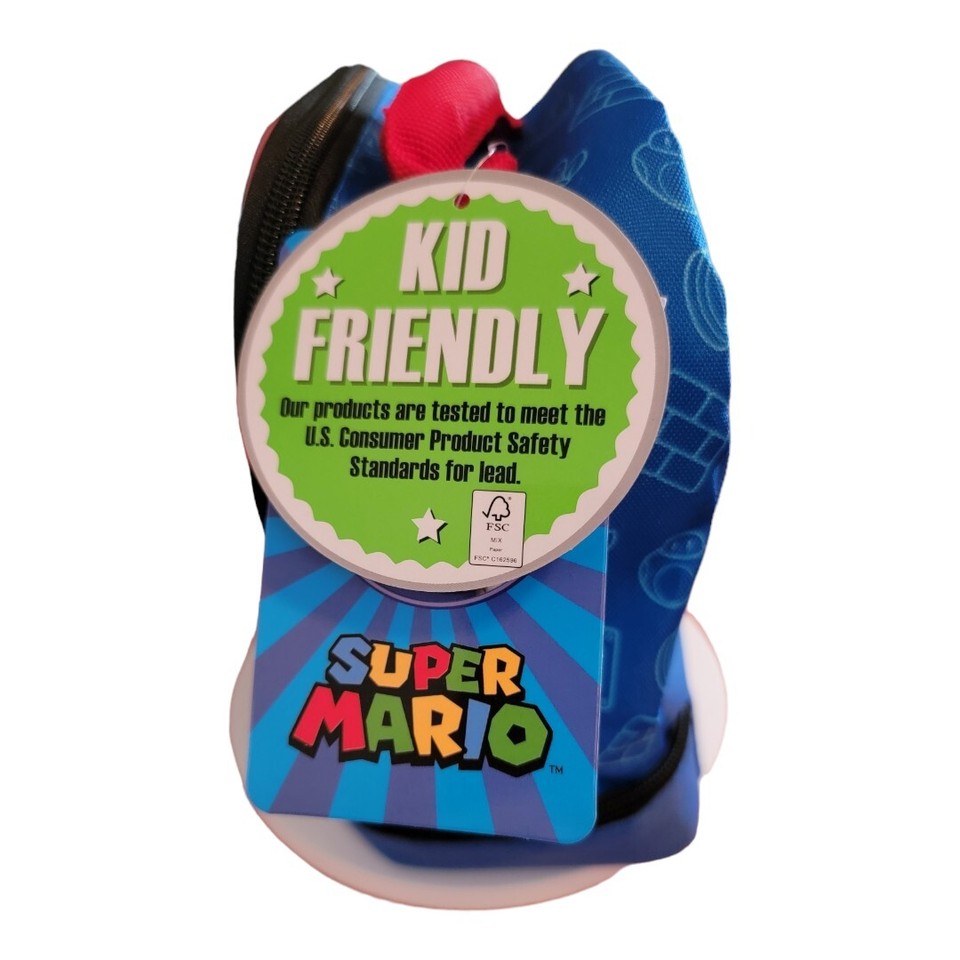 Bioworld Super Mario Bros. Square Double Compartment Insulated Lunch ...