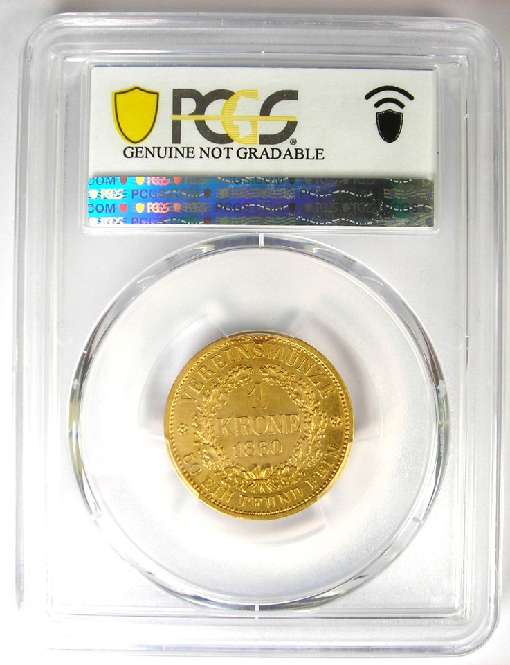 1860-B Gold Germany Saxony Johann Krone Coin - PCGS Uncirculated Detail ...
