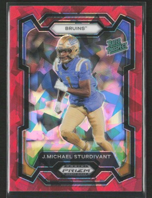 J. Michael Sturdivant 2024 Panini Prizm Draft Picks #195 Red Ice UCLA ...