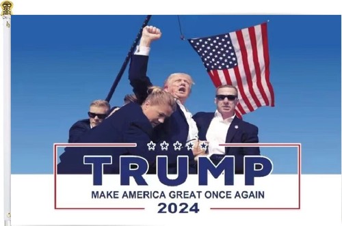 3x5 TRUMP VANCE 2024 SHOOTING FIST PUMP MAGA REPUBLICAN FLAG BANNER W ...
