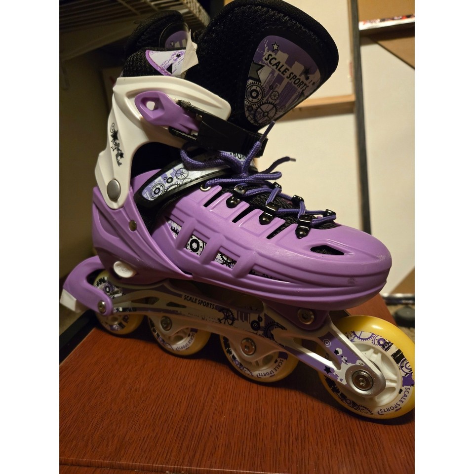 Scale Sports Purple Adjustable Inline Skates ABEC-7 Aluminum Body Size ...