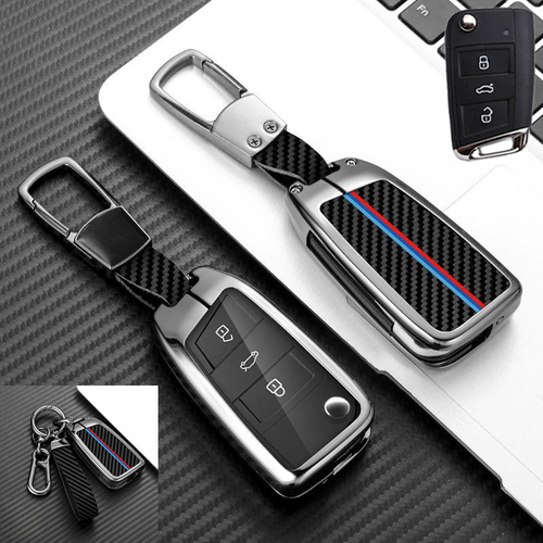 Zinc Alloy Leather TPU Car Key Case Cover For VW Golf 7 MK7 Tiguan ...
