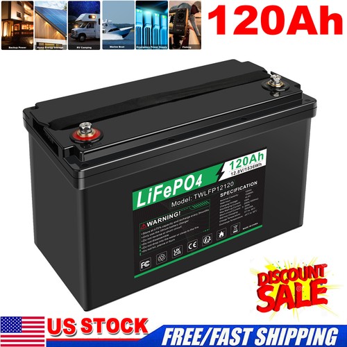 120Ah 12V LiFePO4 Lithium Battery BMS For RV Solar Golf Cart Trolling ...