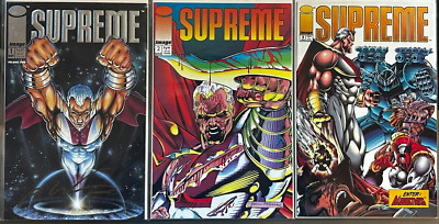 1992 SUPREME #1-3 IMAGE COMICS (#1 SIGNED BY BRIAN MURRAY) VF/NM ...