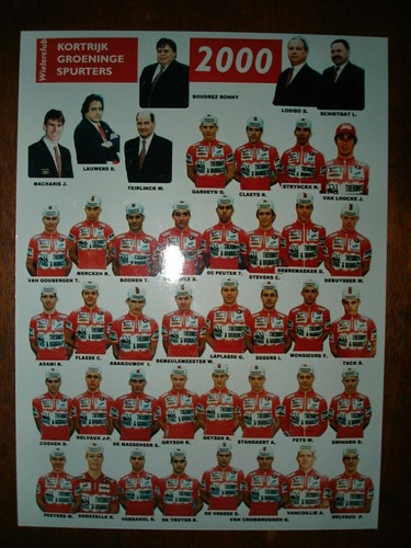 Cyclisme 2 cartes KORTRIJK GROENINGE SPURTERS 2000 et 2001 ? THERMOTE ...