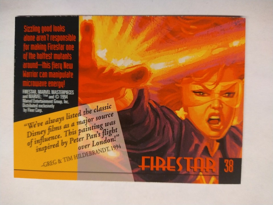 1994 Marvel Masterpieces #38 Firestar Base Trading Card NEW OLD STOCK ...