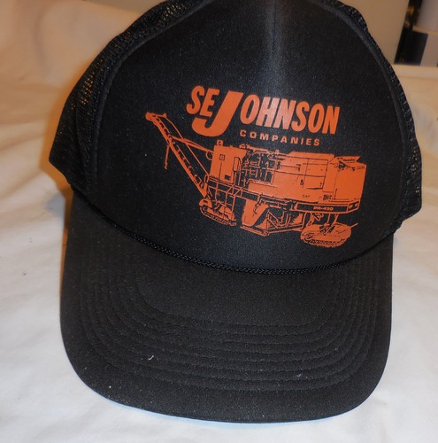 1 SE Johnson Companies hat snapback Trucker Cap Hat Black,VTG rig | eBay
