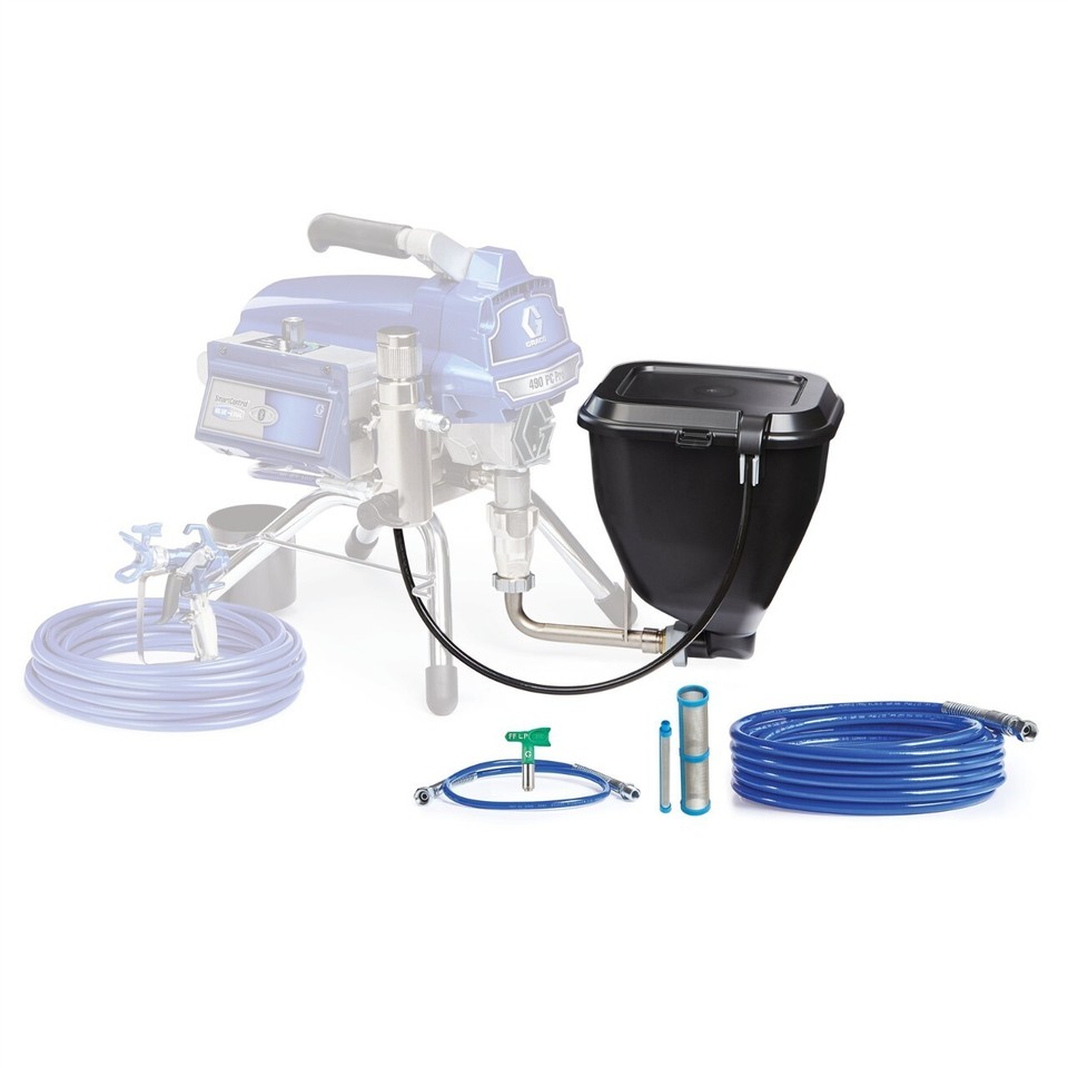 Graco Airless Finishing Kit 19B968 w/ Hopper, Hose, Whip hose, Tip, and ...