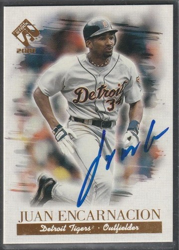 163, Original Autograph, Juan Encarnacion; Detroit Tigers, 2001 Pacific ...