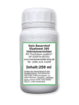 Glyphosat 1x 250 ml Unkrautvernichter Dein Bauernhof Glyfosat 360 k ...