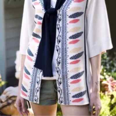 Anthropologie Lia Molly Birdie Feather Cardigan Size Medium | eBay