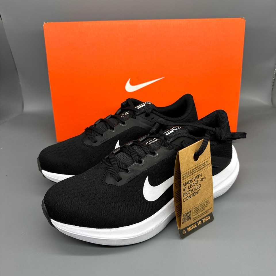 Nike Women's Air Winflo 10 Black White Road Running Shoes Sneakers ...