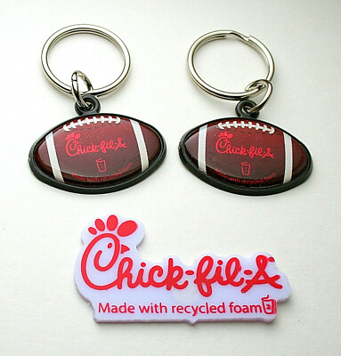 2 Vtg Chick-fil-A Chicken Restaurant Football Key Chain New NOS Mint ...
