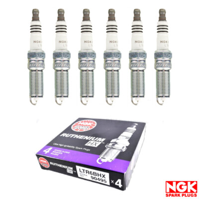 New Set of 6 NGK Ruthenium HX Spark Plug LTR6BHX/ 90495 for Chevy Ford ...