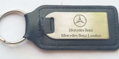 Vintage Keyring Key Fob Black Leather Mercedes Benz Motor Vehicle ...