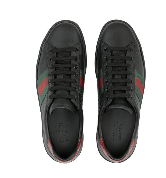 GUCCI ACE Striped Low Top Sneaker Men's Black 386750 A38D0 1078 | eBay