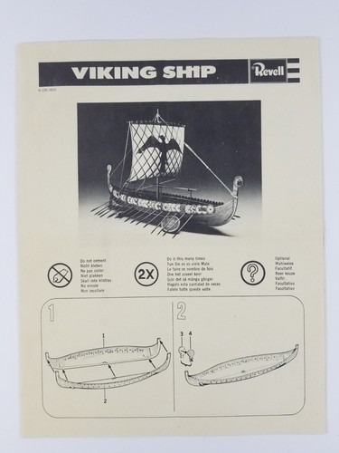 REVELL 1977 VIKING SHIP MODEL KIT ASSEMBLY INSTRUCTIONS REF H-326-3800 ...