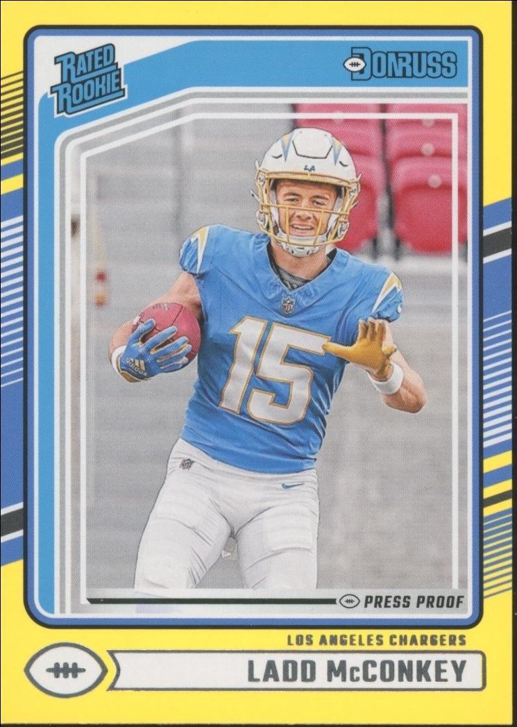 2024 Panini Donruss - Rated Rookie Ladd McConkey #328 Press Proof ...
