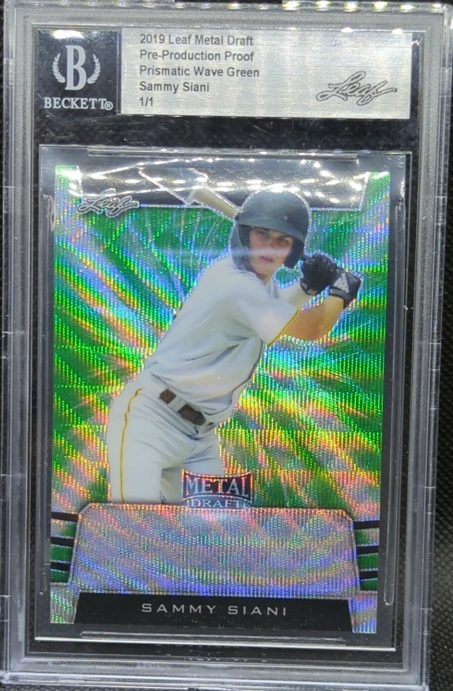 SAMMY SIANI 2019 Leaf Metal RC Black PRE-PRODUCTION PROOF SP #1/1 ...