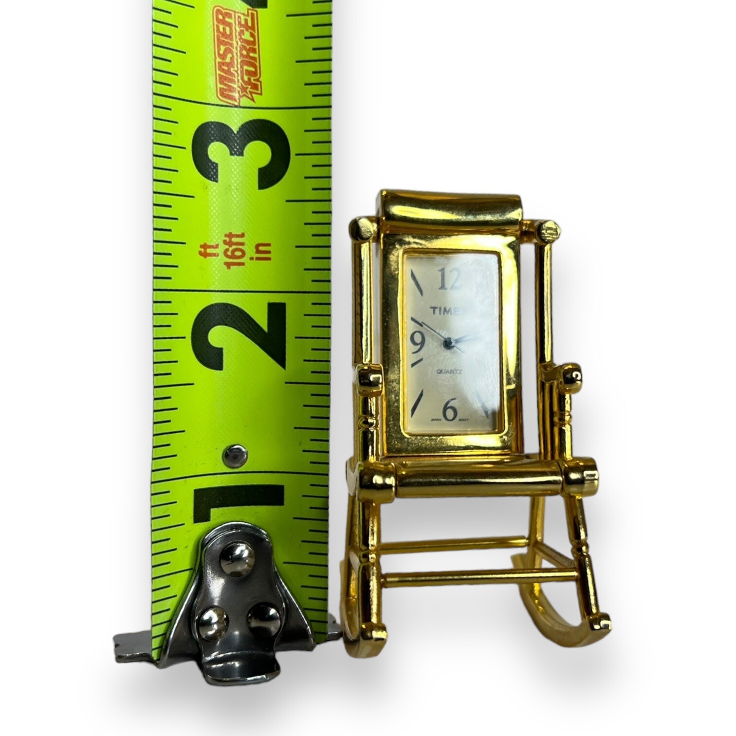 Timex Solid Brass Small Desk Top Clock Rocking Chair | eBay