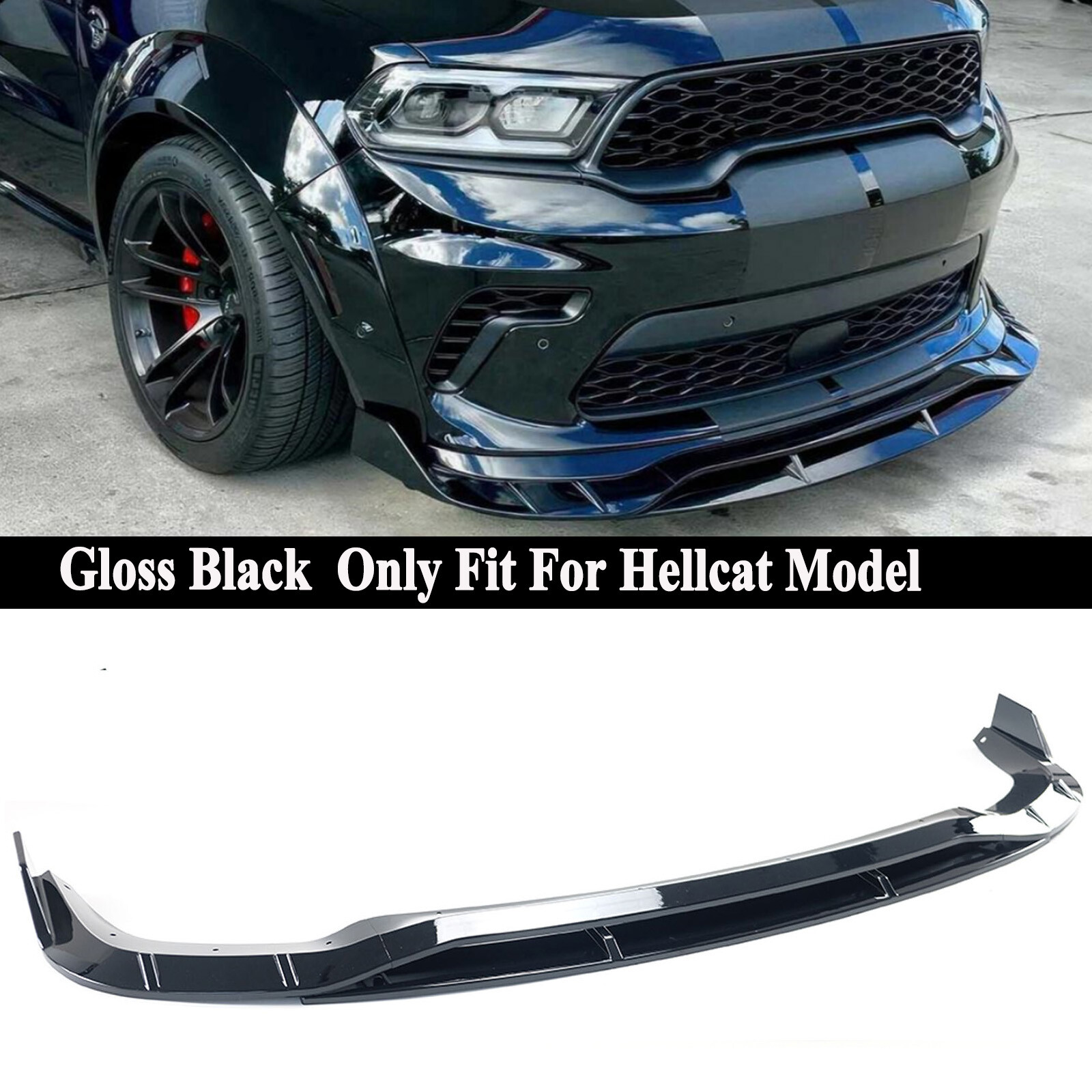 Gloss Black For Dodge Durango Hellcat 21-2024 Front Bumper Splitter ...