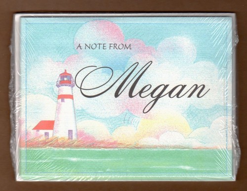 A Note From Megan Personalized Note Cards, Lighthouse Ocean Themed | eBay