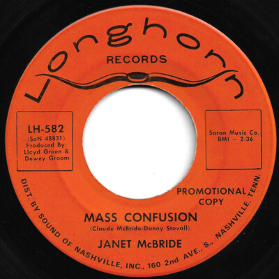 Janet McBride - Mass Confusion 1967 7", Promo Longhorn Records LH-582 ...