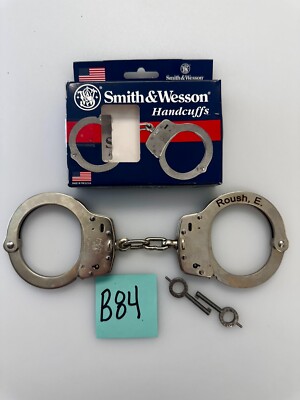 ETCHED-Smith & Wesson Model 100-1 Handcuffs, Nickel | eBay