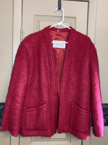 Freedom Wear Jacket Made in Ireland Wool Mohair Wool Blend Red Button ...