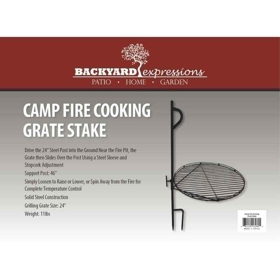 Portable Charcoal Campfire Grill Stake - Backyard Expressions, Black | eBay