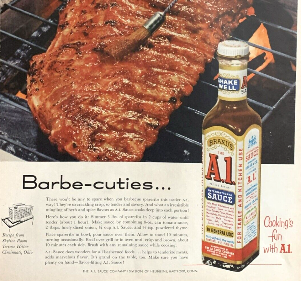 Brands A1 Sauce Hartford Connecticut Vintage Print Ad 1950's 0189 | eBay