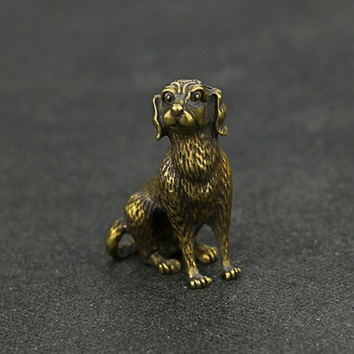 Solid Brass Dog Figurine Small Statue Home Ornaments Animal Figurines ...