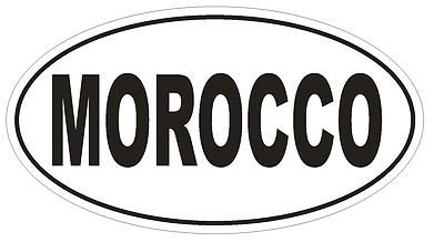 Morocco Oval Bumper Sticker or Helmet Sticker D2303 Euro Oval Country ...