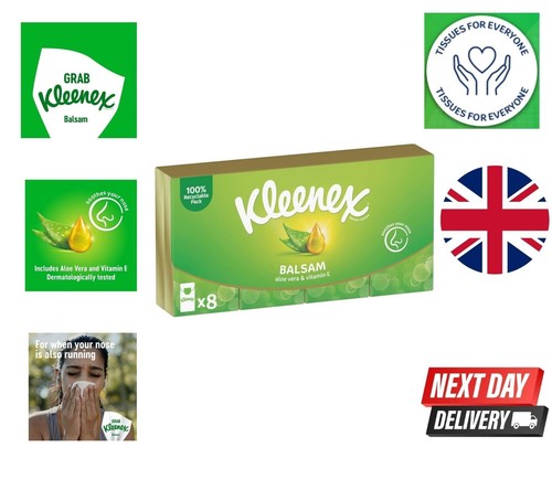 Kleenex Balsam Tissue with Aloe Vera & Vitamin E Facial Tissues Multi ...