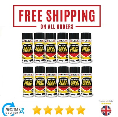 12 x HOLTS BRADEX EASY START FOR PETROL DIESEL ENGINES COLD STARTING ...