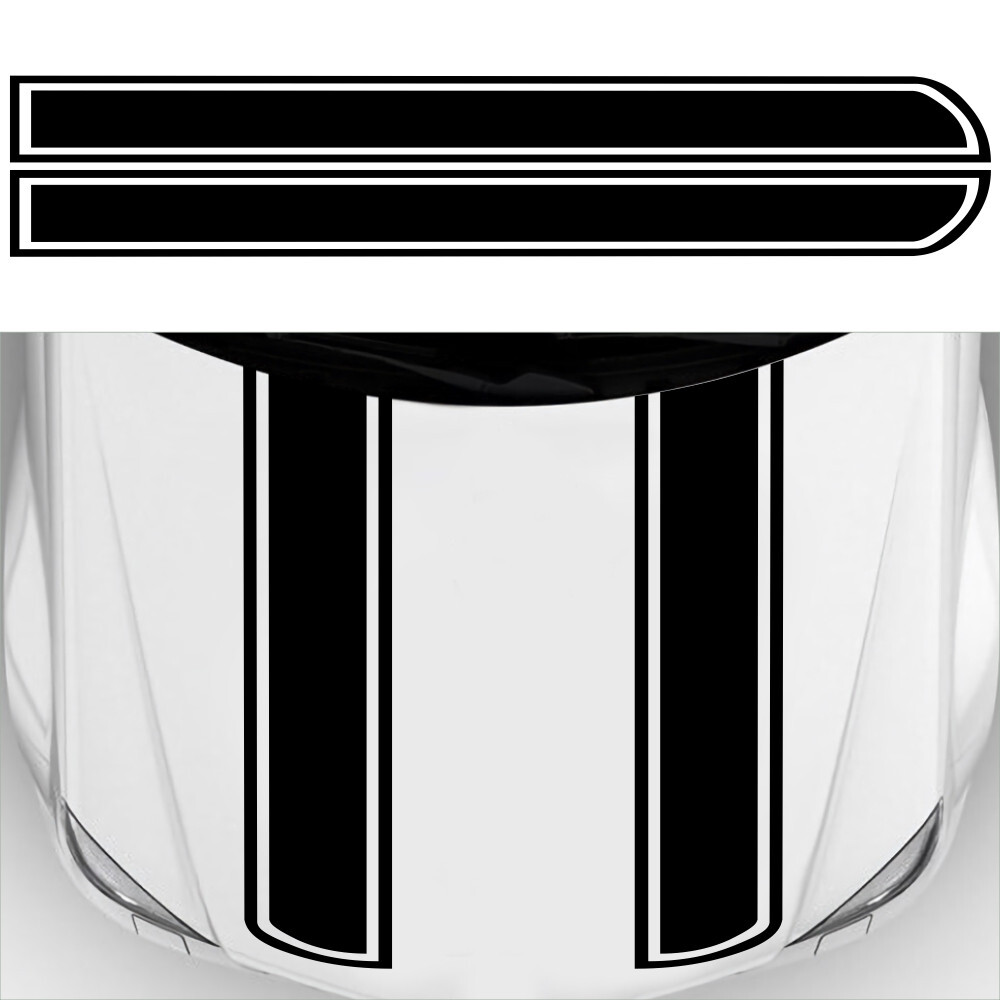 Black Stripe Decal Graphic Vinyl Sticker For Car Truck Side Body Hood ...